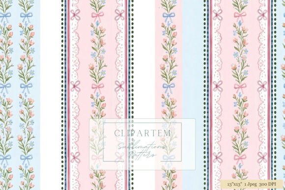 Floral Stripe Sublimation Pattern Design Graphic by clipArtem ...