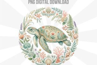 Folk Art Sea Turtle Watercolor PNG Graphic by ArtbyCrystalJennings ...