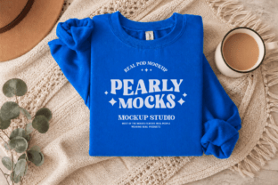 Gildan 18000 Royal Blue Folded Mockup Graphic by Pearly Mocks ...