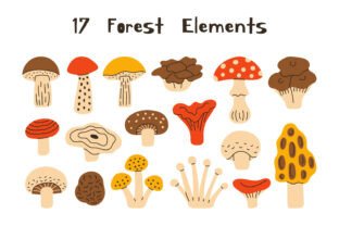 Hand Drawn Forest Mushrooms PNG Clipart Graphic by Rin Green · Creative ...