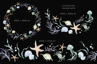 Hand Painted Watercolor Ocean Clipart Graphic by Alla Mironenko ...