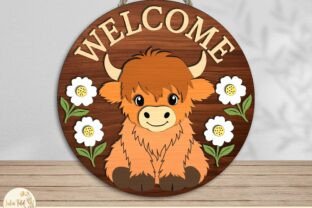 Highland Cow Welcome Sign SVG · Creative Fabrica