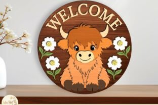 Highland Cow Welcome Sign SVG · Creative Fabrica