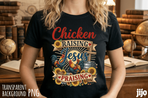 Jesus Chicken Praising Sunflower PNG Graphic by jijopero · Creative Fabrica