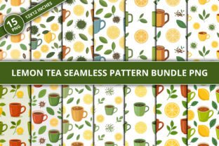 Lemon Tea Seamless Pattern Bundle Graphic by Motin · Creative Fabrica