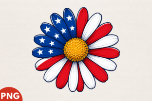Patriotic Daisy Flower Clipart, American Graphic by Craftoria ...