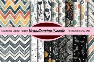 Scandinavian Doodle Digital Paper Graphic by Colourful · Creative Fabrica