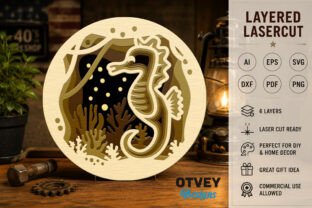 Sea Animals Mandala 3D Layered BUNDLES · Creative Fabrica
