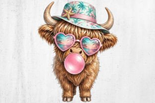 Summer Highland Cow Clipart PNG Graphic by Dream Hill · Creative Fabrica