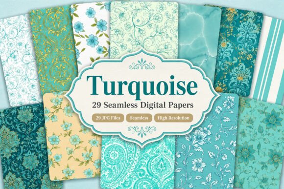 Grandmillennial Blue Seamless Paper Graphic by T.D. House · Creative ...