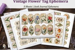 Vintage Flower Tag Ephemera Junk Journal Graphic by Countrygirl Lane ...