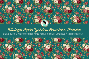 Vintage Rose Garden Seamless Pattern PNG Graphic by Marrie Pauza ...