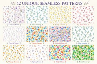 Wildflower Seamless Pattern Set Graphic by T.D. House · Creative Fabrica