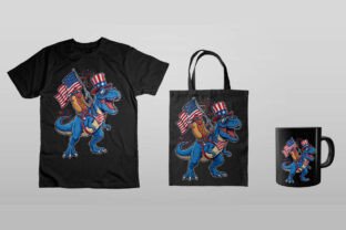 4 July Patriotic Dinosaur Vector Bundle Graphic by Mash Studio ...