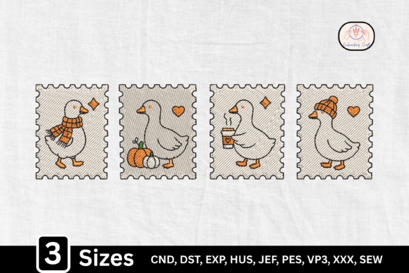 Autumn Season Stamp Goose · Creative Fabrica
