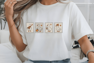 Autumn Season Stamp Goose · Creative Fabrica
