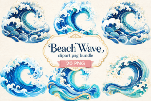 Beach Wave Clipart PNG Bundle Graphic by CraftLab Digital · Creative ...