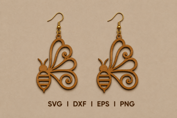 Bee Butterfly Earrings SVG · Creative Fabrica