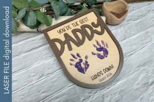 Best Daddy Handprint Sign SVG · Creative Fabrica