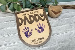 Best Daddy Handprint Sign SVG · Creative Fabrica