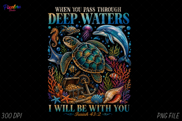 Christian Sea Turtle Faith Bible Verse Graphic by Pixelora Studio ...