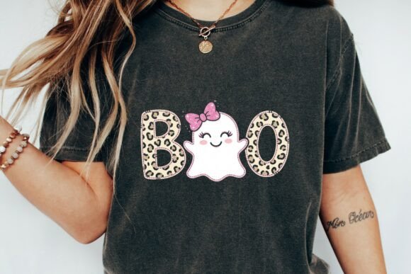 Cute Boo Ghost Leopard Print Halloween Graphic by gregoraciiart ...