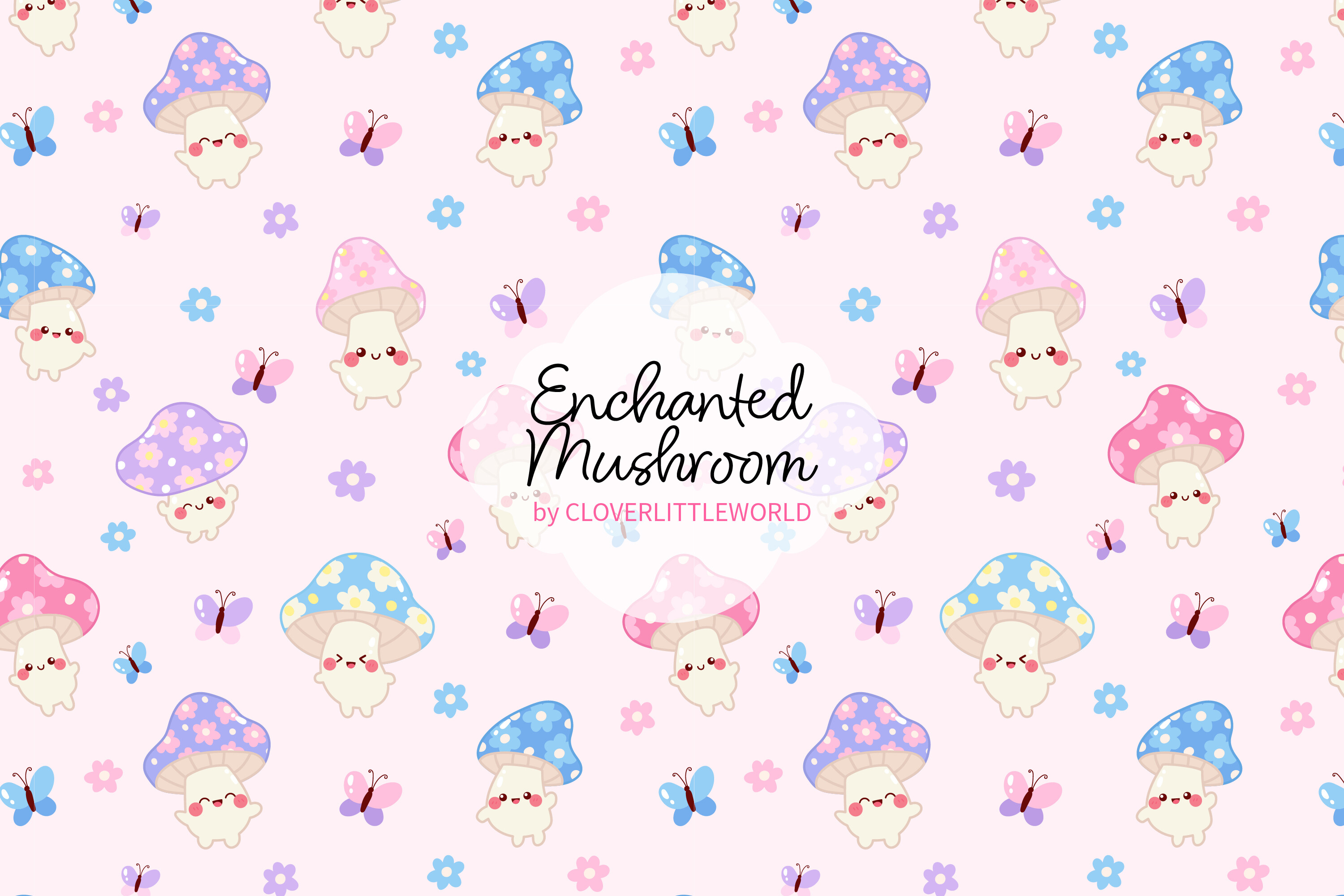 Cute Enchanted Mushroom Seamless Pattern Graphic by Winny Saputra ...