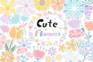 Cute Minimalist Pastel Flowers, Sticker Graphic by auauaek4 · Creative ...