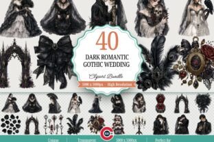 Dark Gothic Wedding Bride and Groom Graphic by c.kav.art · Creative Fabrica