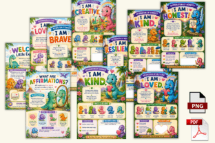 Dinosaur Positive Affirmations for Kids Graphic by Nora as · Creative ...