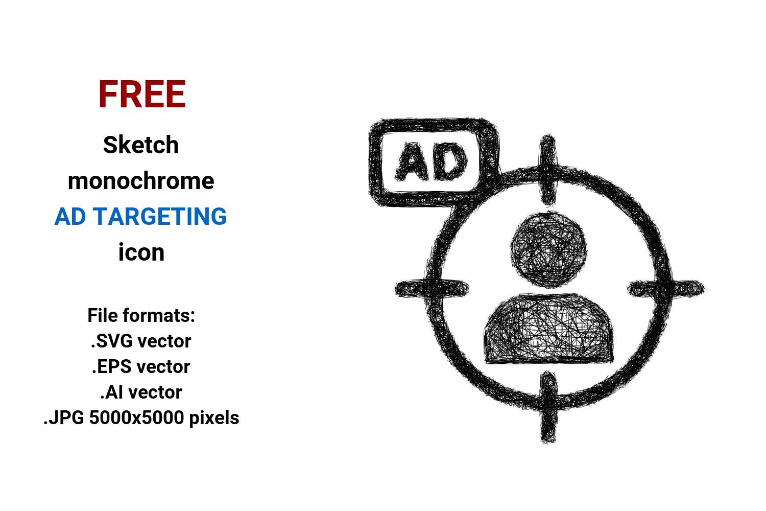 FREE Sketch Ad Targeting Icon Graphic by davidzydd · Creative Fabrica
