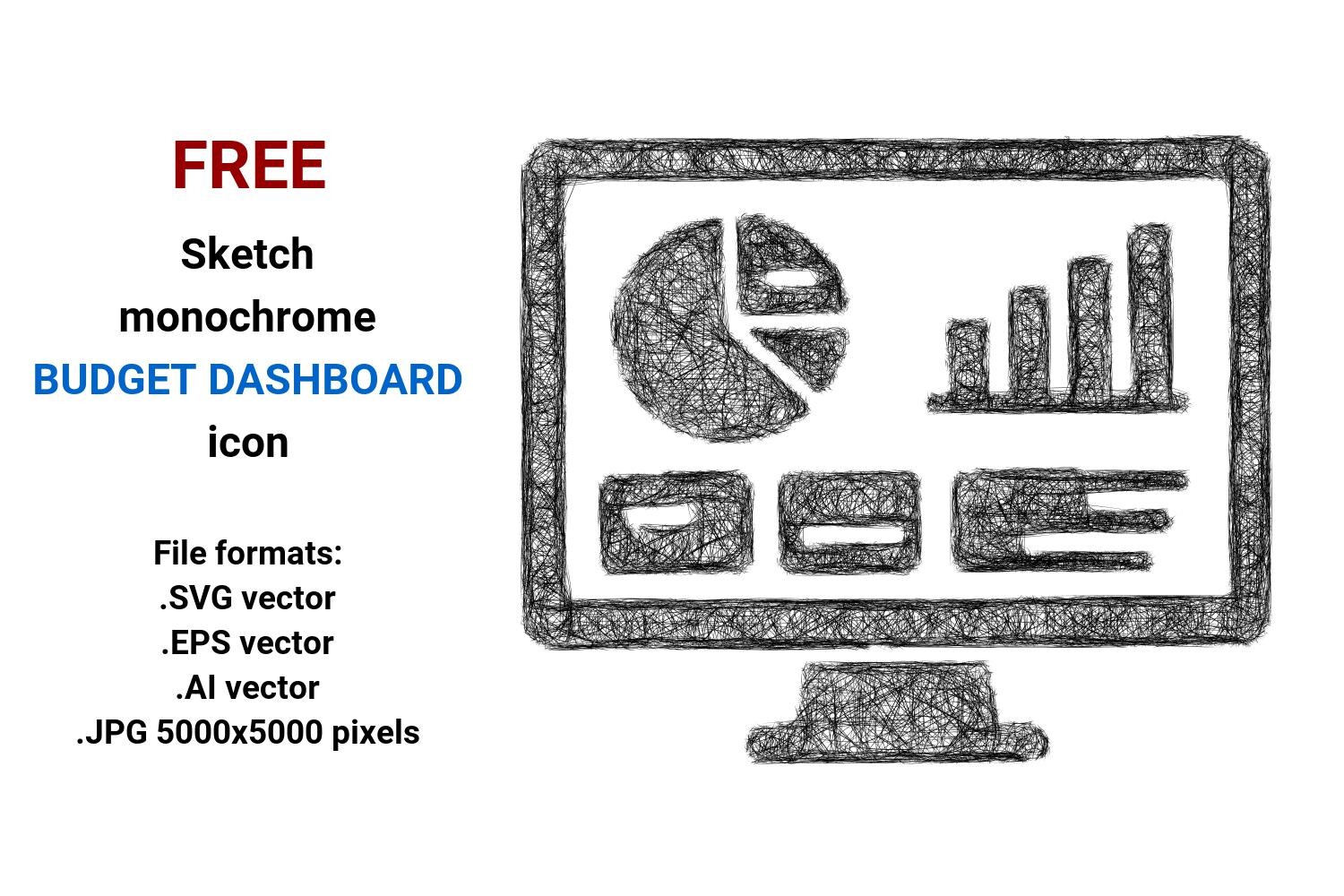 FREE Sketch Budget Dashboard Icon Graphic by davidzydd · Creative Fabrica