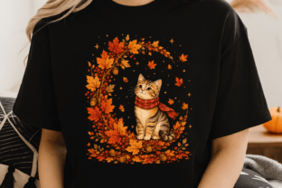 Fall Cat Leaves PNG Graphic by Design Hub · Creative Fabrica