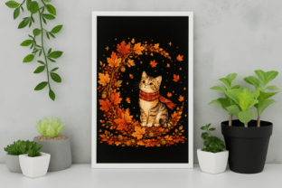 Fall Cat Leaves PNG Graphic by Design Hub · Creative Fabrica