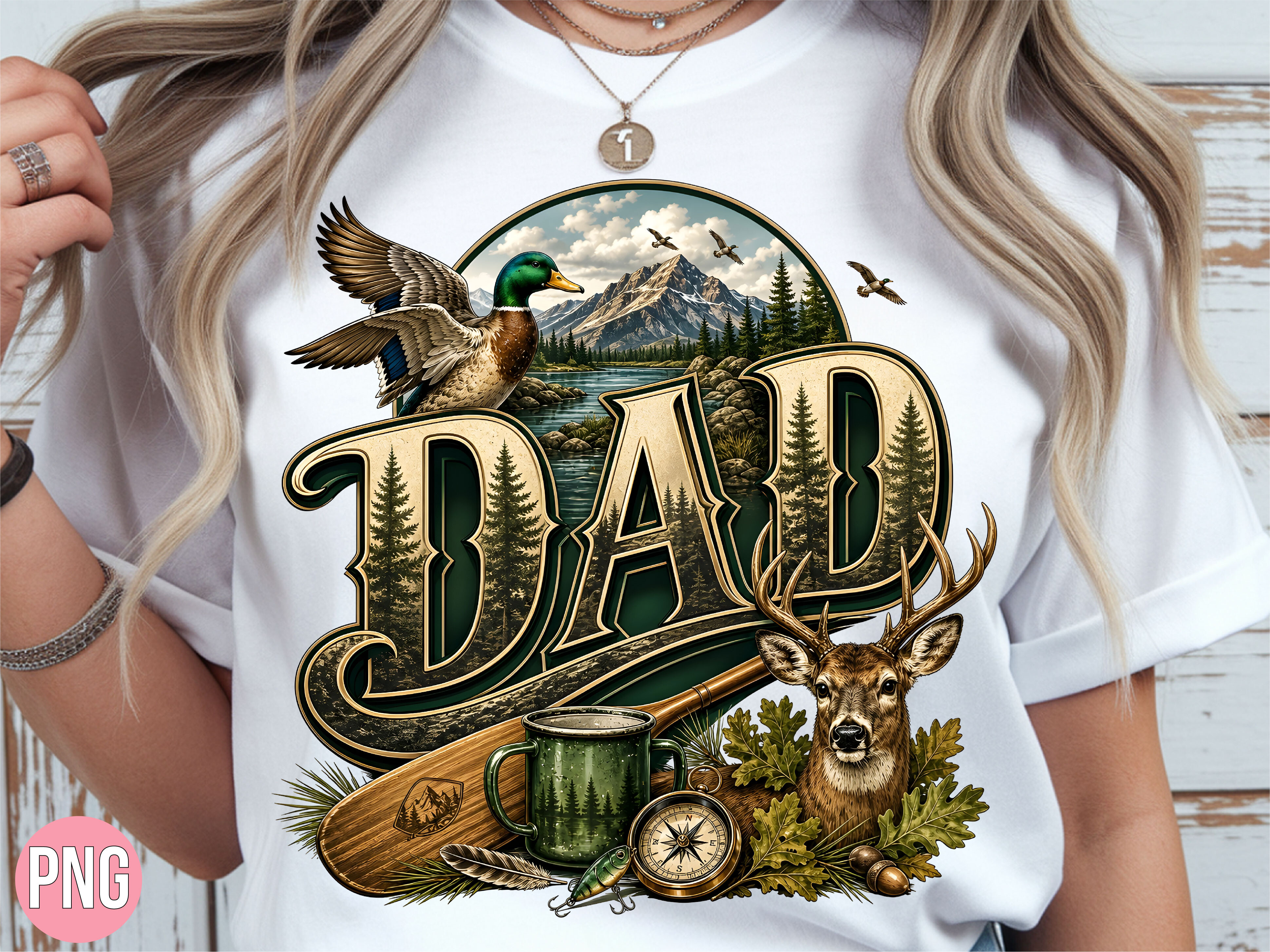 Fishing Dad Deer Father's Day T-shirt Graphic by DIGITAL HIVE ...