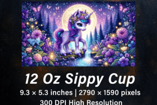 Floral Unicorn 12 Oz Tumbler Wrap PNG Graphic by shimuakter0786 ...