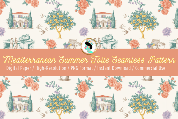 French Toile Garden Seamless Pattern PNG Graphic by Marrie Pauza ...