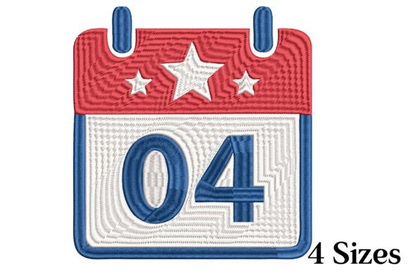 July 4 Calendar Embroidery Design · Creative Fabrica