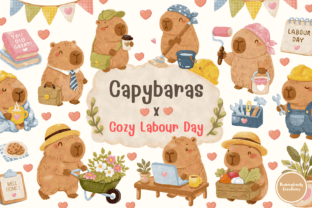 Kawaii Watercolor Capybara Labour Day Graphic by CapiCozyArt · Creative ...