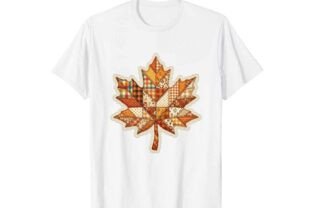 Patchwork Maple Leaf Fall T-Shirt Graphic by KDP GURU · Creative Fabrica