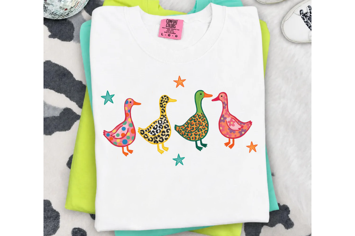 Preppy Ducks PNG, Colorful Summer Design Graphic by Bee.design ...