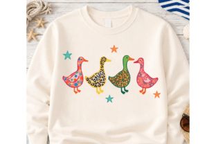 Preppy Ducks PNG, Colorful Summer Design Graphic by Bee.design ...