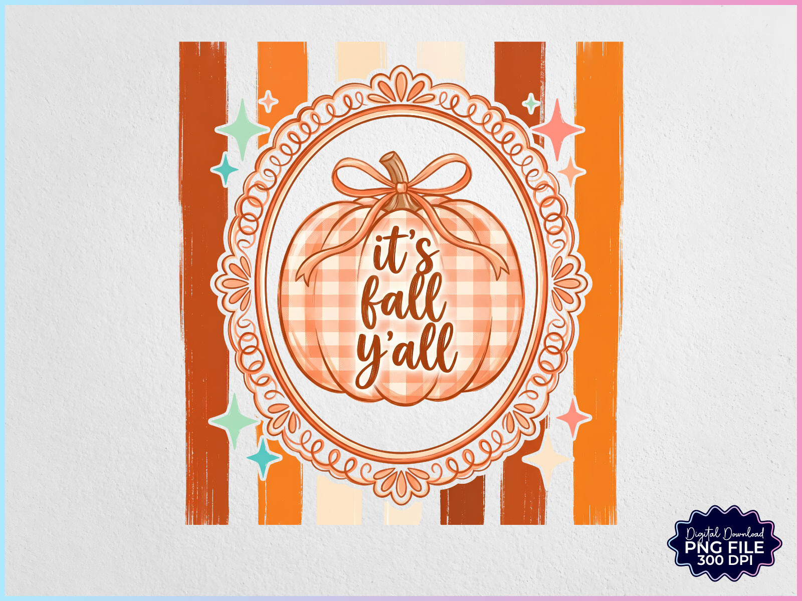 Preppy It's Fall Y'all Pumpkin PNG Graphic by Creative Community ...
