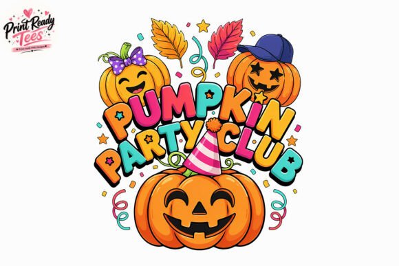 Pumpkin Party Club PNG, Halloween PNG Graphic by PrintReadyTees ...
