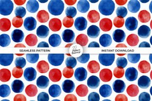 Red Blue Watercolor Polka Dots Patterns Graphic by Pattern Universe ...