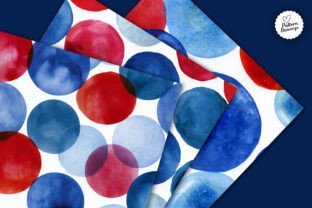 Red Blue Watercolor Polka Dots Patterns Graphic by Pattern Universe ...