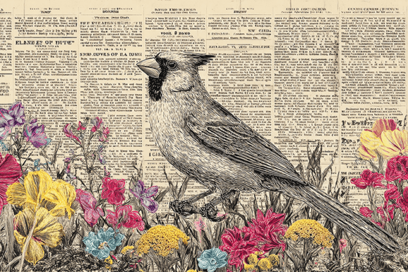 Red Cardinal Vintage Ephemera Graphic by TheDesignerDesigne · Creative ...