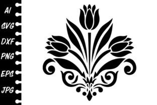 Stencil Tulip Ornament Graphic by MARYCRAFTIRIA · Creative Fabrica