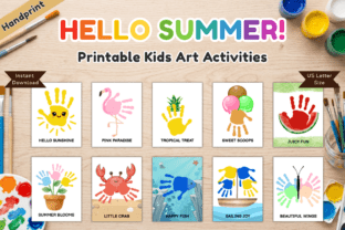 Summer Handprint Craft Bundle Graphic by SpreadsheetsHub · Creative Fabrica