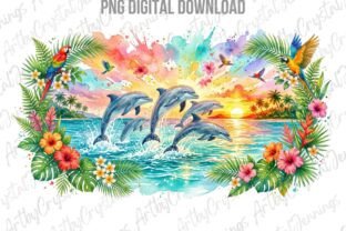 Tropical Dolphin Watercolor PNG Graphic by ArtbyCrystalJennings ...